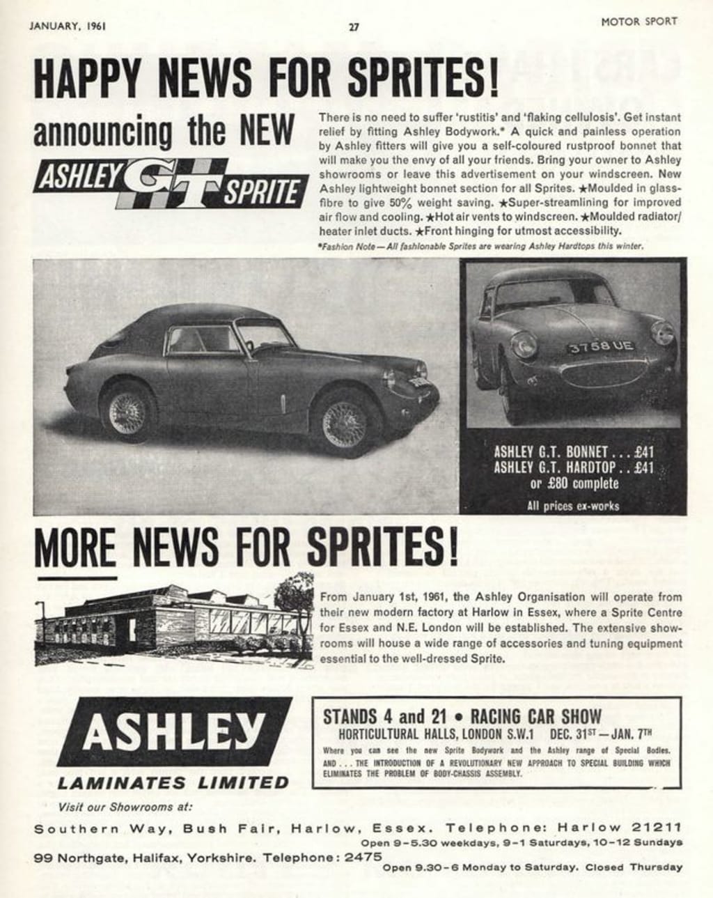 Ashley : des kits pour l'Austin Healey Sprite et MG Midget
