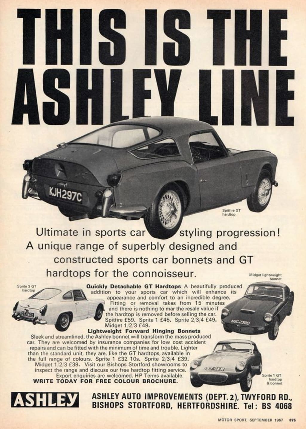 Ashley : des kits pour l'Austin Healey Sprite et MG Midget